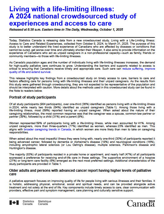 Living with a life-limiting illness: A 2024 national crowdsourced study ...
